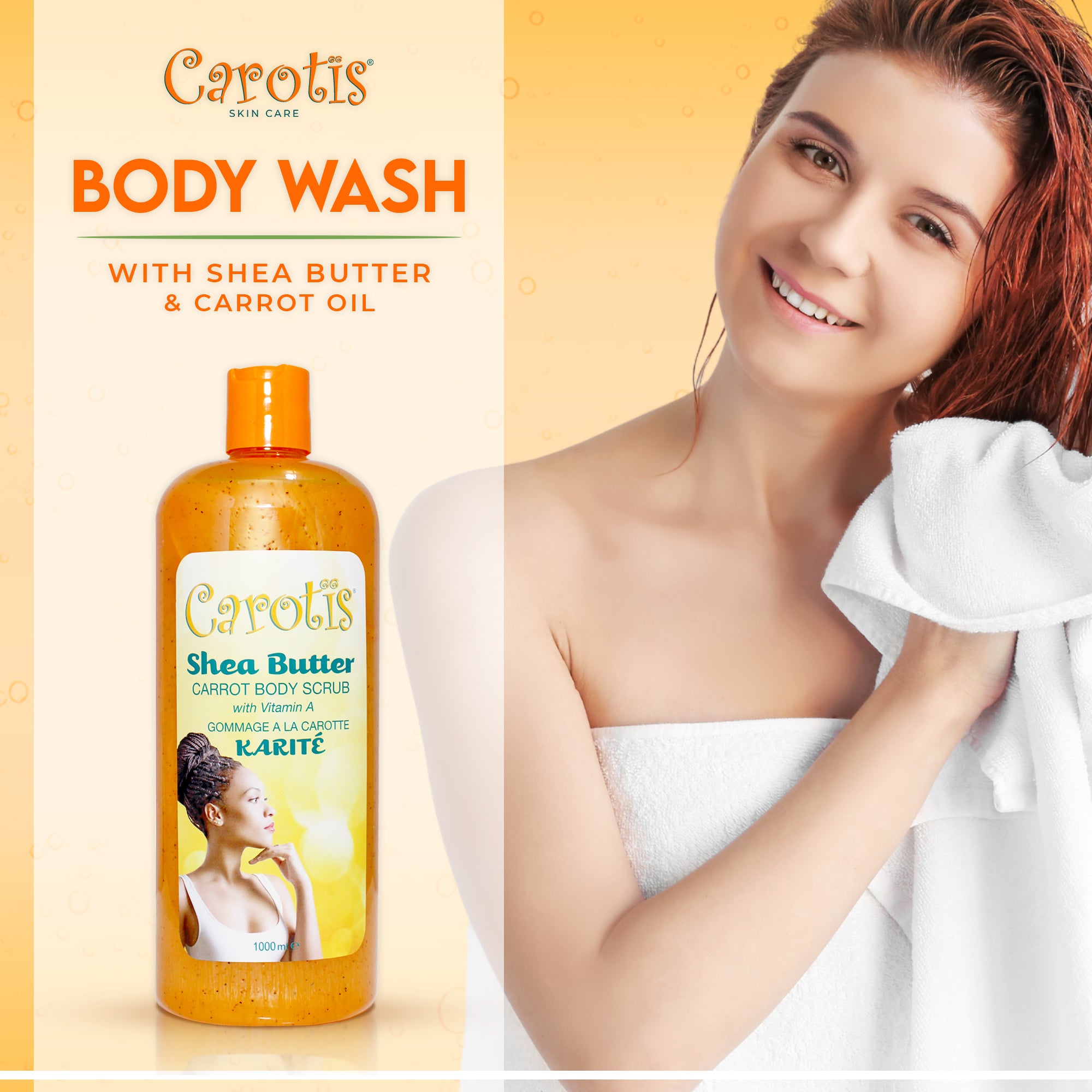 Carotis Shea Butter Carrot Body Wash With Vitamin A 1000ml – Mitchell ...